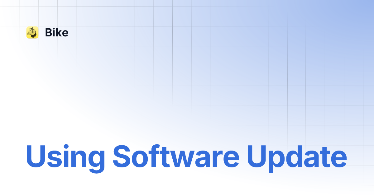 Using Software Update | Bike